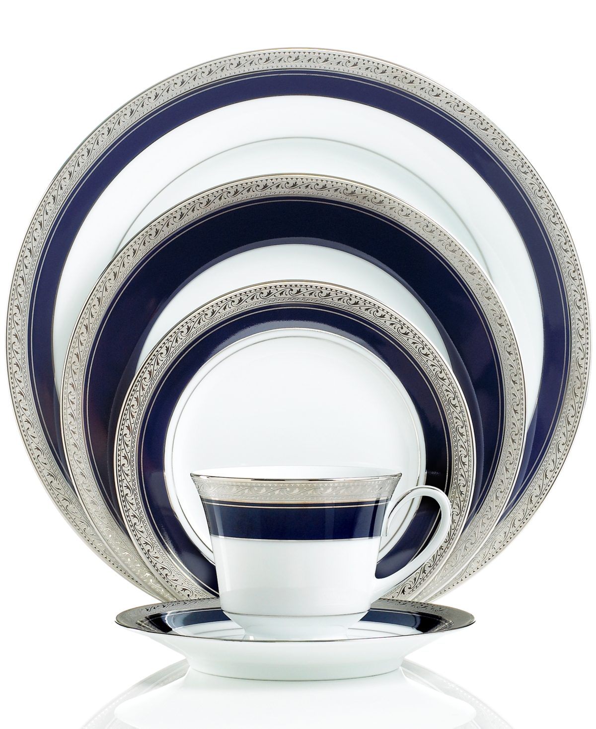 Click here for Noritake Crestwood Cobalt Platinum 5-Piece Place S... prices