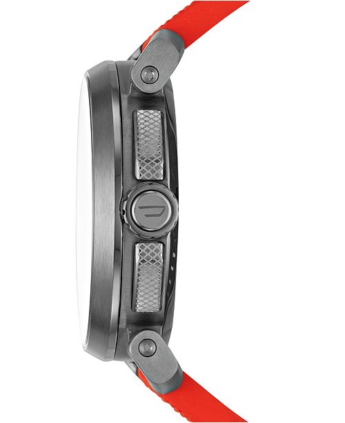 Diesel Men's On Time Red Silicone Strap Smart Watch 58mm - Watches ...
