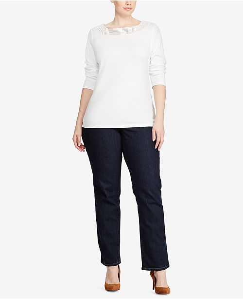 Lauren Ralph Lauren Plus Size Modern Curvy Straight-Leg Jeans & Reviews - Jeans - Plus Sizes ...