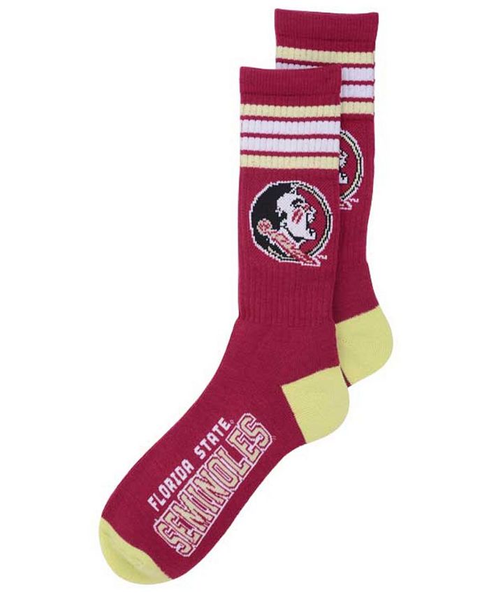 For Bare Feet Florida State Seminoles 4 Stripe Deuce Crew Socks - Macy's