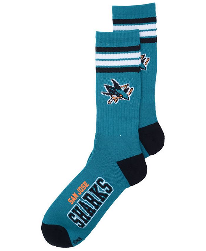 For Bare Feet San Jose Sharks 4 Stripe Deuce Crew Socks - Macy's
