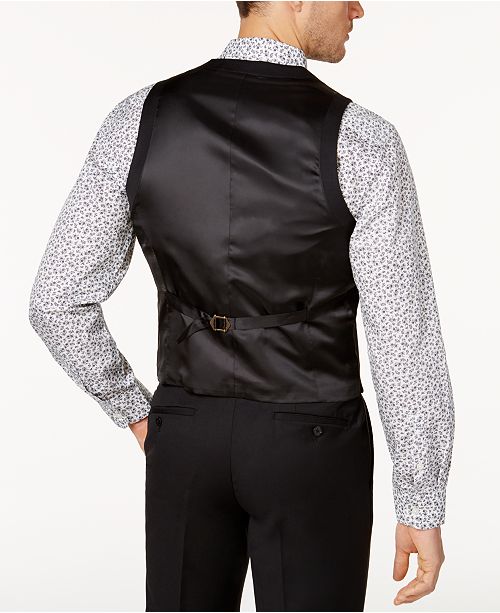 Bar III Black Solid Slim-Fit Vest - Blazers & Sport Coats - Men - Macy's