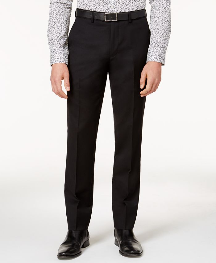 Bar III Black Solid Slim-Fit Pants - Macy's