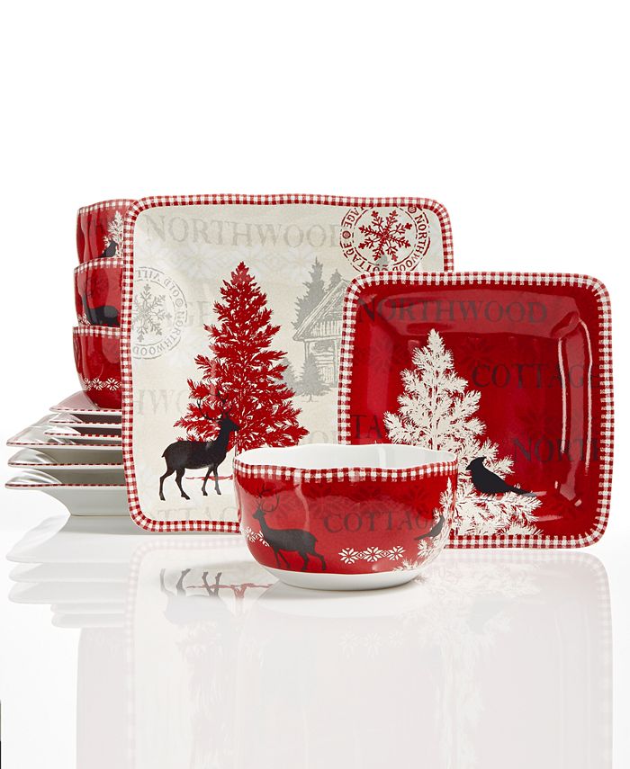 222 Fifth Northwood Cottage 12-Pc Dinnerware Set - Macy's