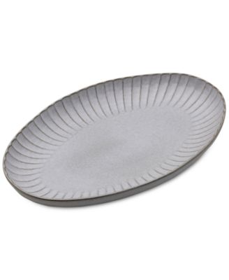 Mikasa Monterey Gray Boxed Oval Platter - Macy's