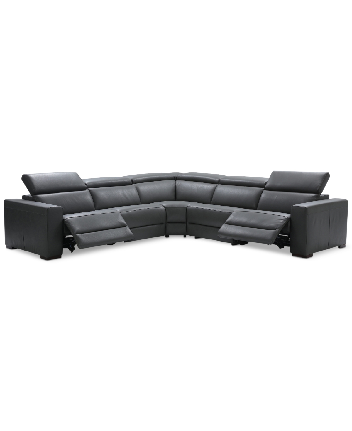 Click here for Nevio 5-Pc. Leather L Shaped Sectional with 2 Powe... prices