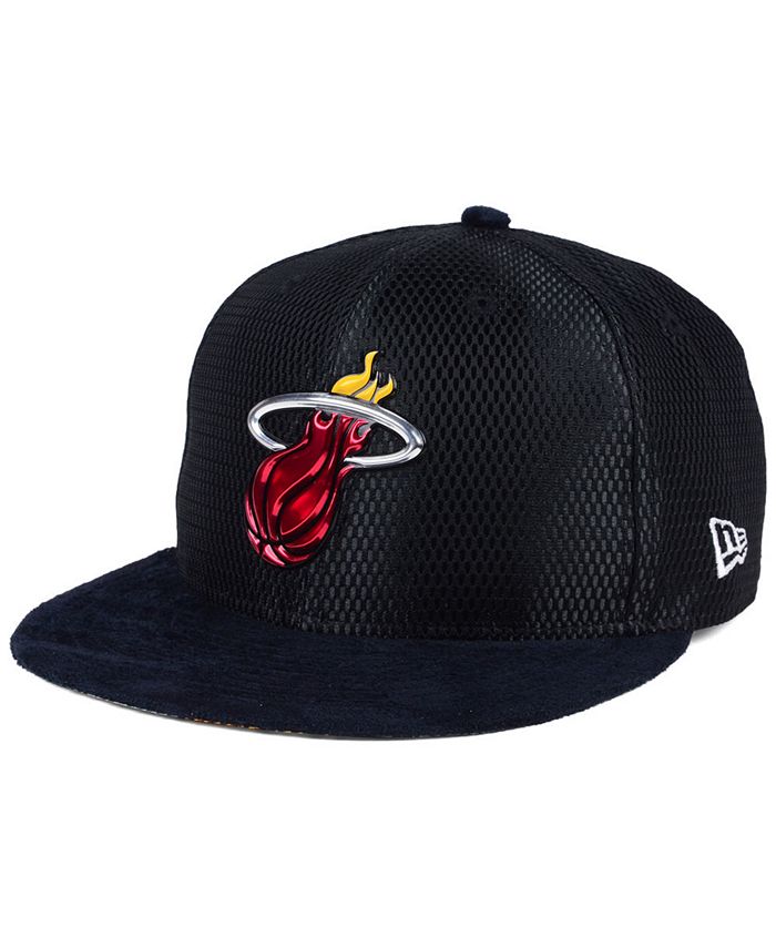 New Era Miami Heat On-Court Collection Draft 9FIFTY Snapback Cap - Macy's