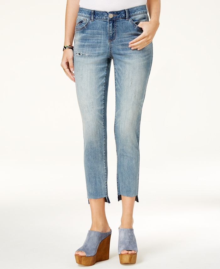 REWIND Juniors' Step-Hem Skinny Jeans - Macy's
