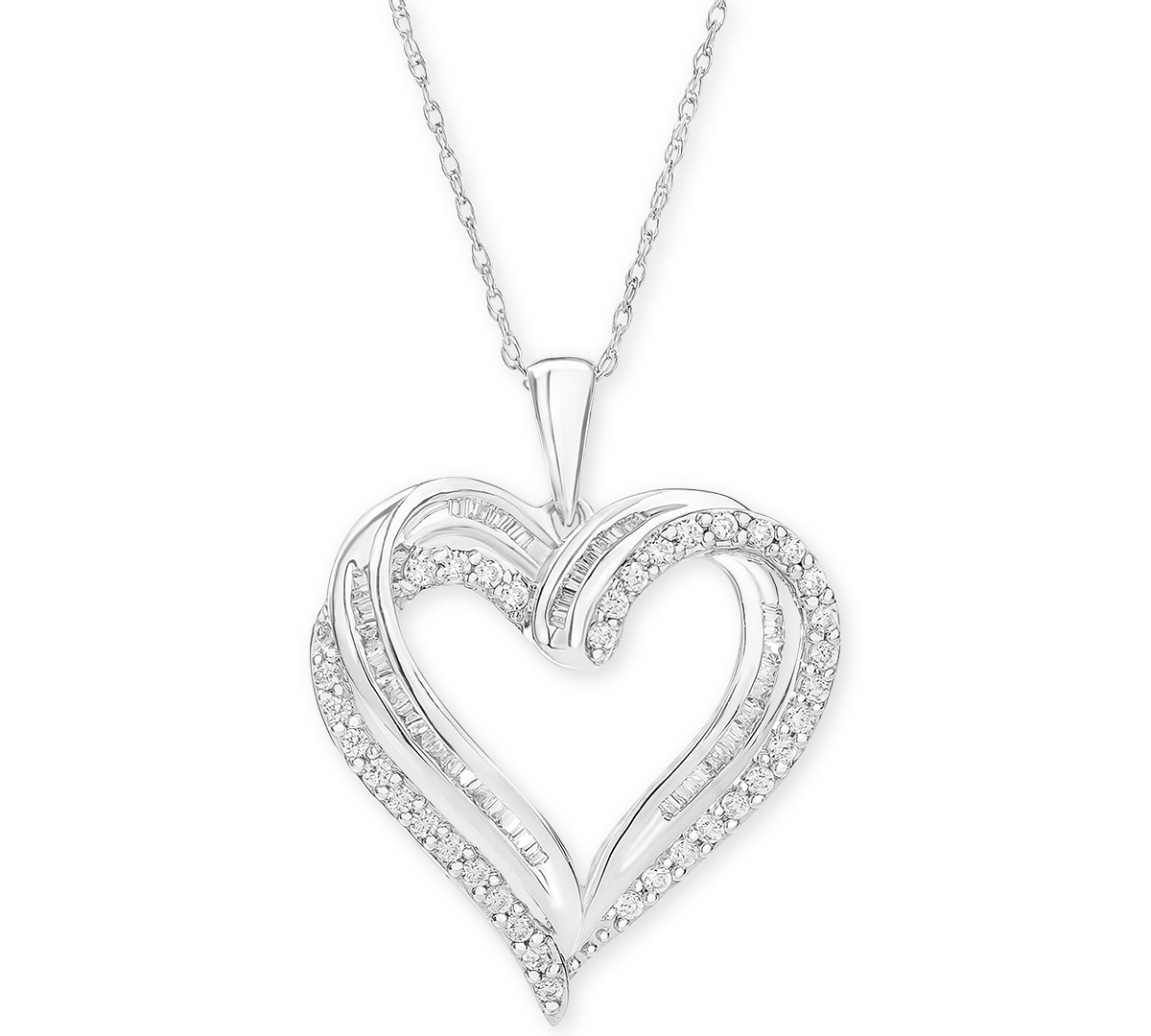 Click here for Diamond Heart Pendant 18 Necklace (1/2 ct. t.w.) i... prices
