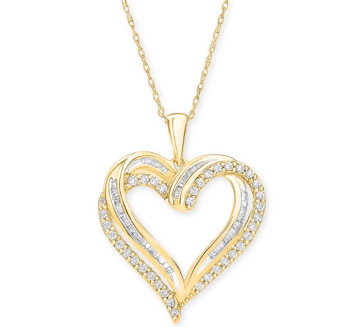 Click here for Diamond Heart Pendant 18 Necklace (1/2 ct. t.w.) i... prices