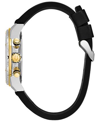 Bulova Men's Chronograph Marine Star Black Silicone Strap Watch 44mm ...