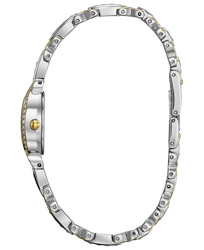 Bulova Women's Crystal Two-Tone Bangle Bracelet Watch 17mm 98L005 - Macy's