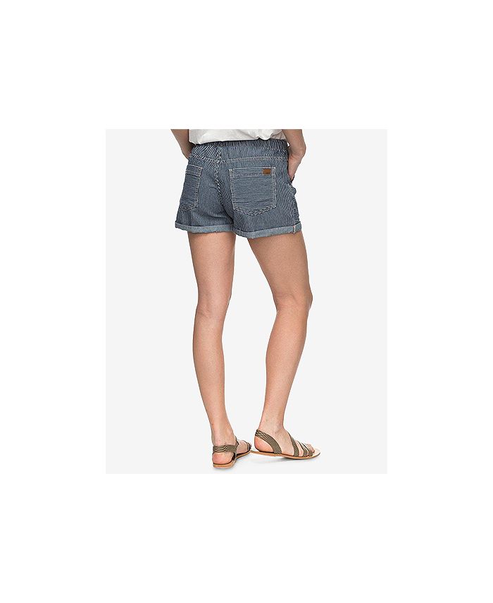 Roxy Juniors' Striped Chambray Soft Shorts - Macy's