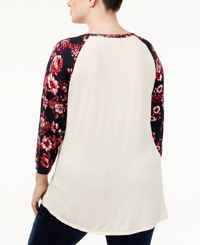 Eyeshadow Trendy Plus Size Baseball T-Shirt - Macy's