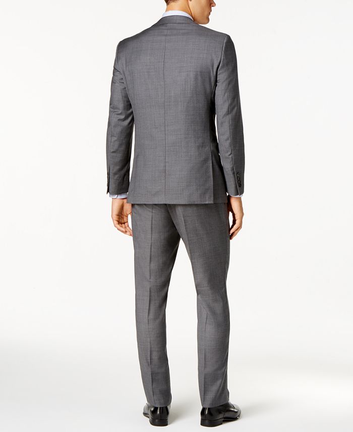 Calvin Klein Men's Extra Slim-Fit Gray Sharkskin Suit - Macy's