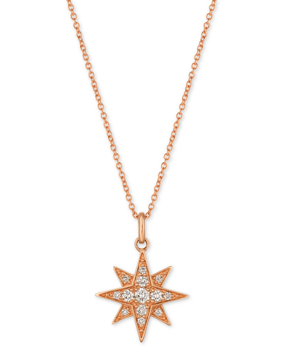 Click here for Le Vian Strawberry & Nude Diamond Star Pendant Nec... prices