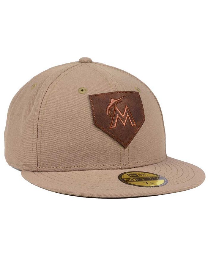 New Era Miami Marlins The Logo of Leather 59FIFTY Fitted Cap - Macy's