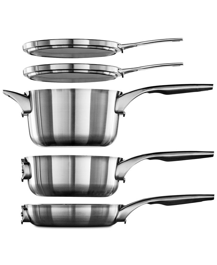Calphalon Premier Space-Saving 8-Pc. Stainless Steel Cookware Set - Macy's