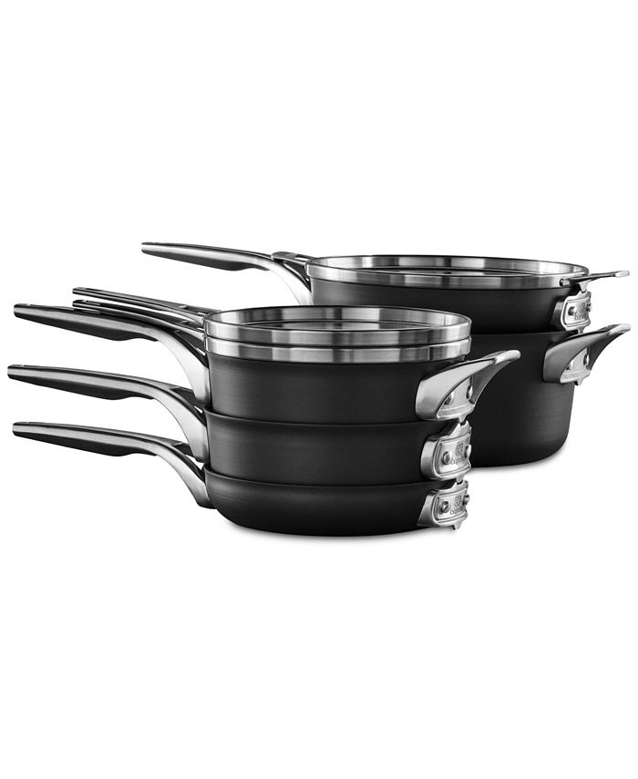Calphalon Premier Space-Saving 8-Pc. Hard-Anodized Nonstick Cookware ...