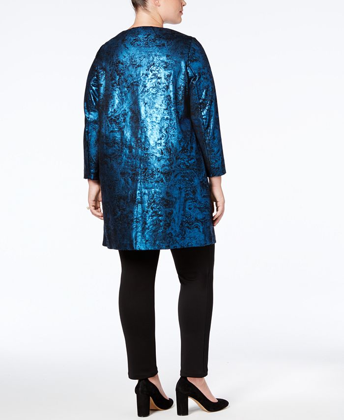 Alfani Plus Size Metallic Jacquard Jacket, Created for Macy's - Macy's