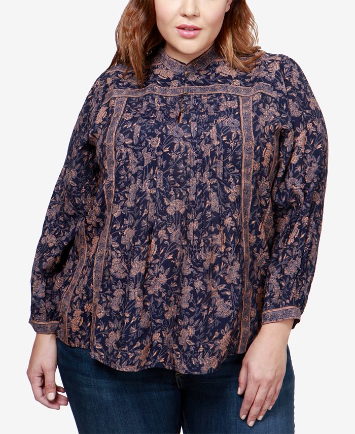 Lucky Brand Trendy Plus Size Printed Top - Macy's
