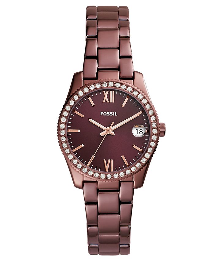 Fossil Women's Scarlette Red Stainless Steel Bracelet Watch 32mm - Macy's
