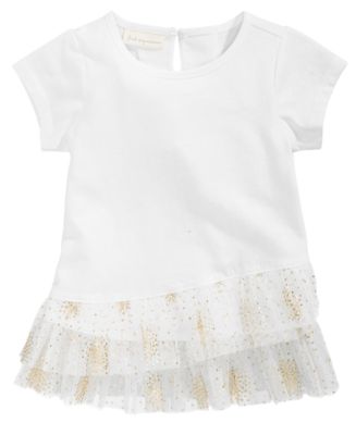 First Impressions Tulle-Hem Tunic, Baby Girls, Created for Macy's - Macy's