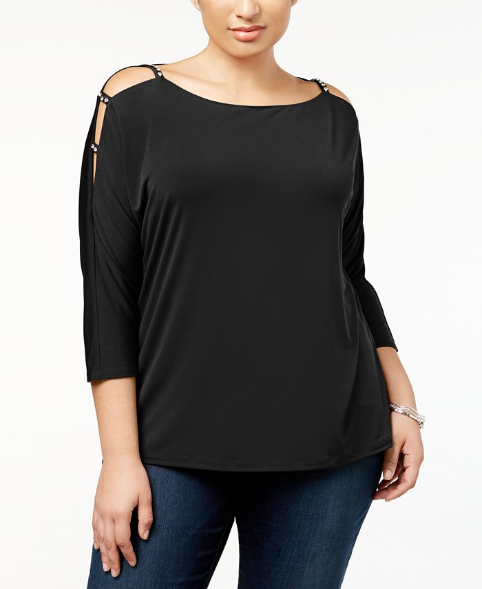 Inc International Concepts I N C Plus Size Cold Shoulder Rhinestone