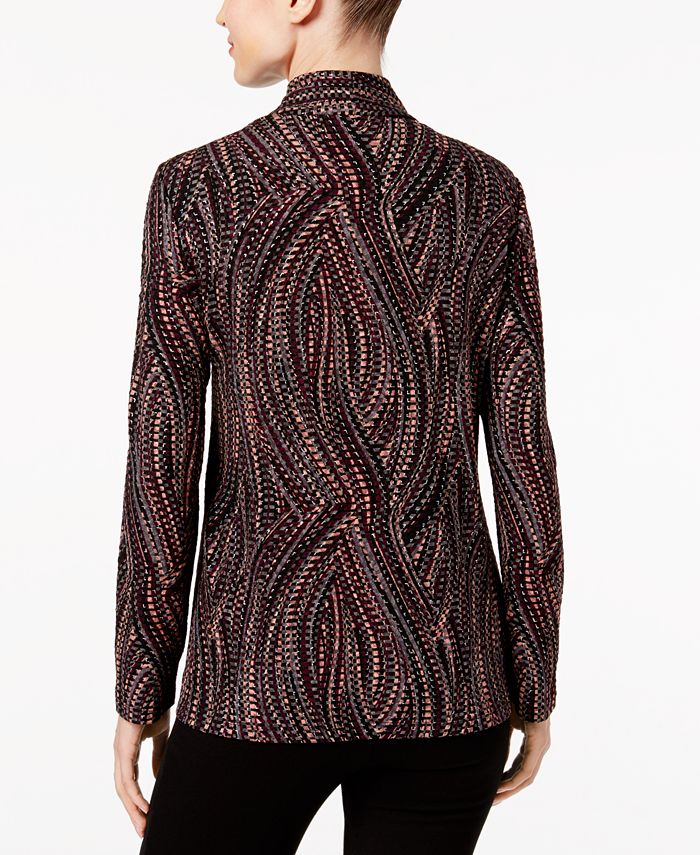 JM Collection Petite Printed Layered-Look Cardigan, Created for Macy's ...