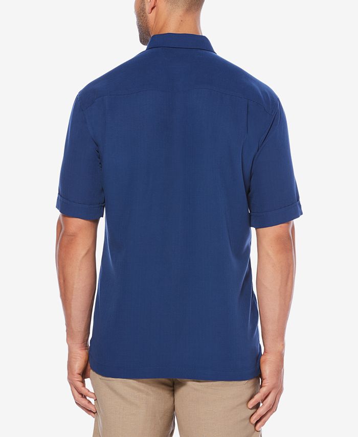 Cubavera Men's Embroidered-Panel Shirt - Macy's