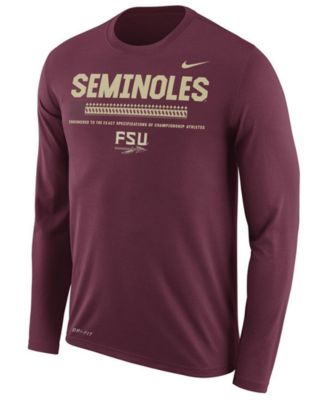 Nike Men's Florida State Seminoles Legend Sideline Long Sleeve T-Shirt ...