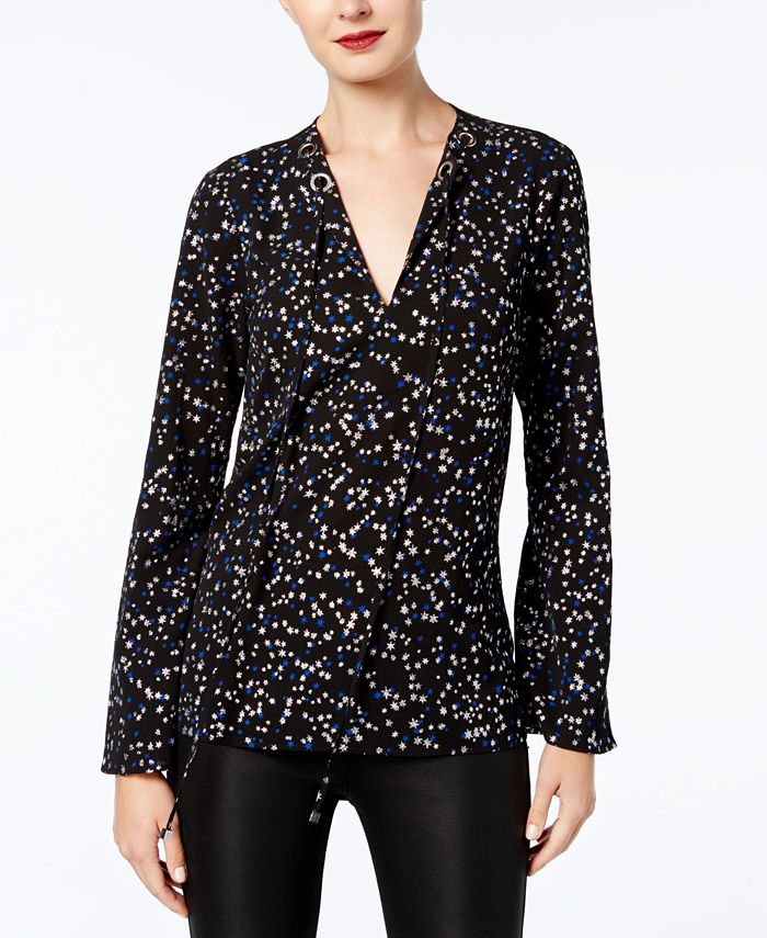 Michael Kors Star-Print Top - Macy's