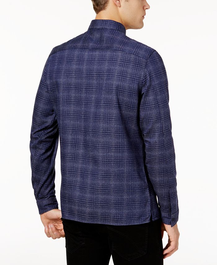 Calvin Klein Jeans Men's Brushed Line-Grid Shirt - Macy's