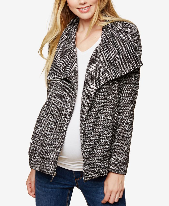 Motherhood Maternity Asymmetrical Full-Zip Jacket - Macy's