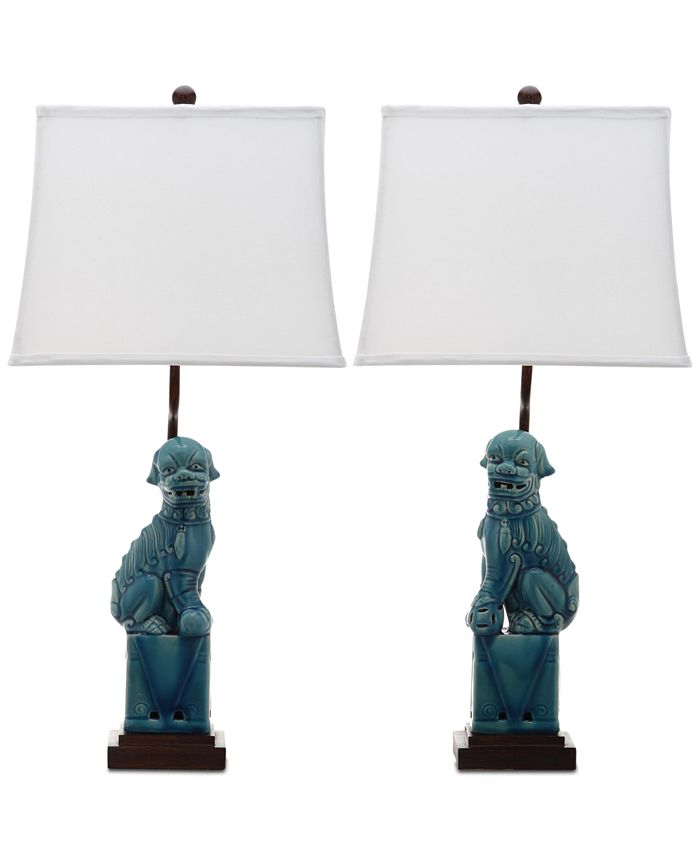 Safavieh Foo Dog Set of 2 Table Lamps - Macy's