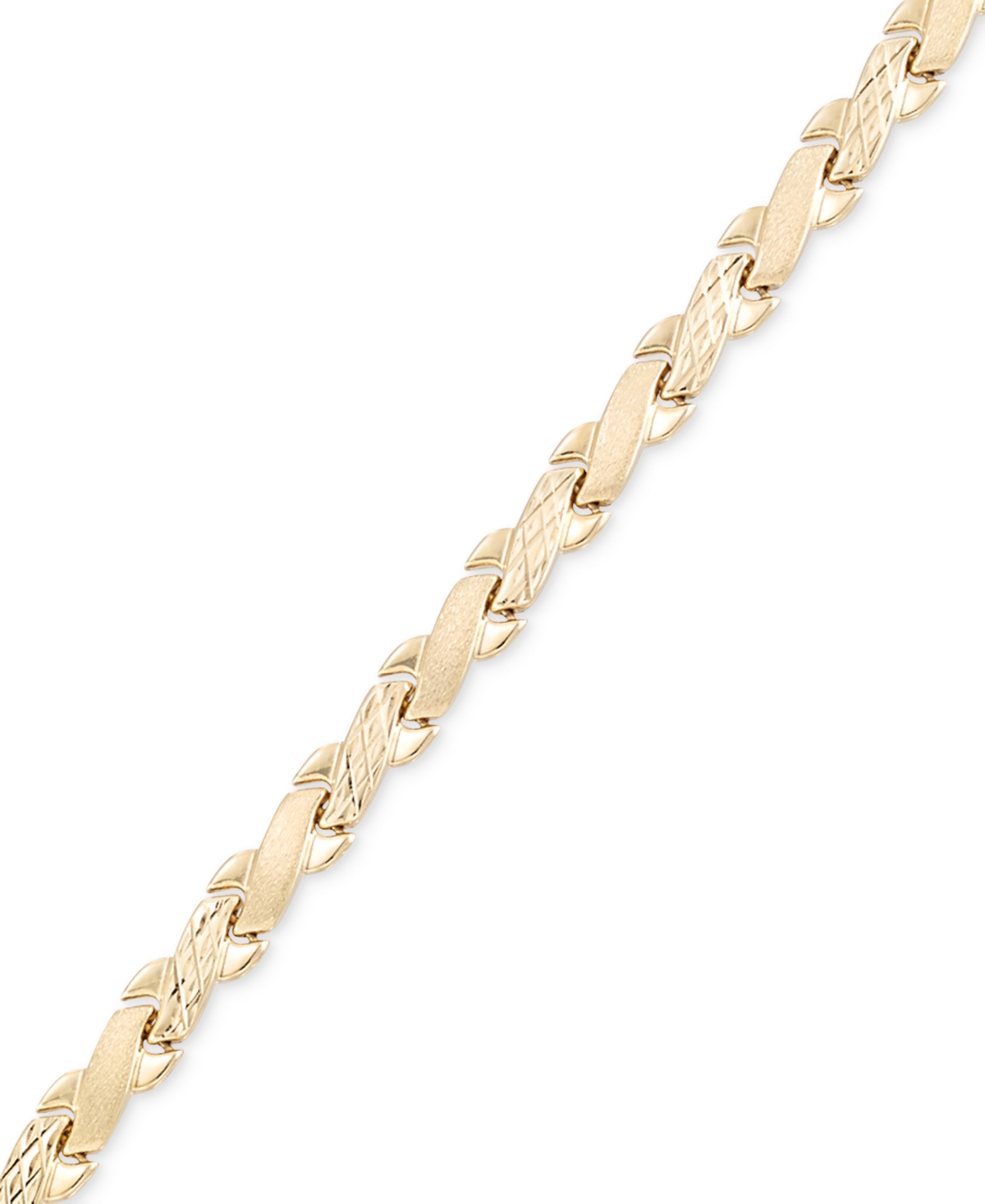 Click here for 10k Gold and White Gold Bracelet  Two-Tone X Brace... prices