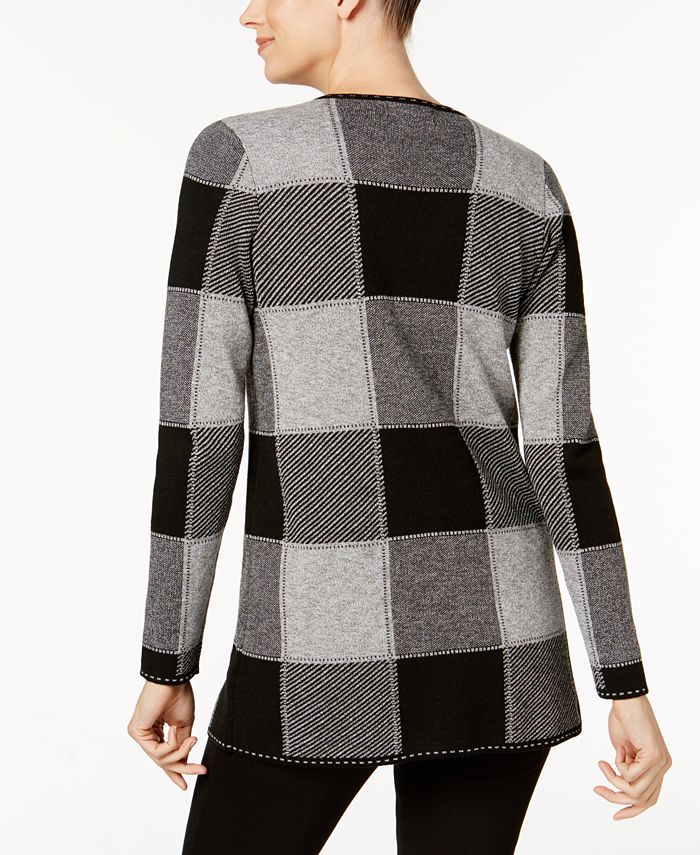 Charter Club Petite Checkered Completer Cardigan, Created for Macy's ...