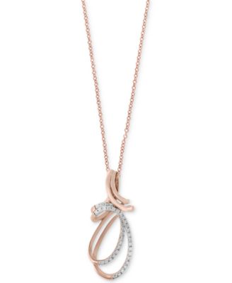 Pavé Rose by EFFY® Diamond Double Swirl Pendant Necklace (1/4 ct. t.w ...