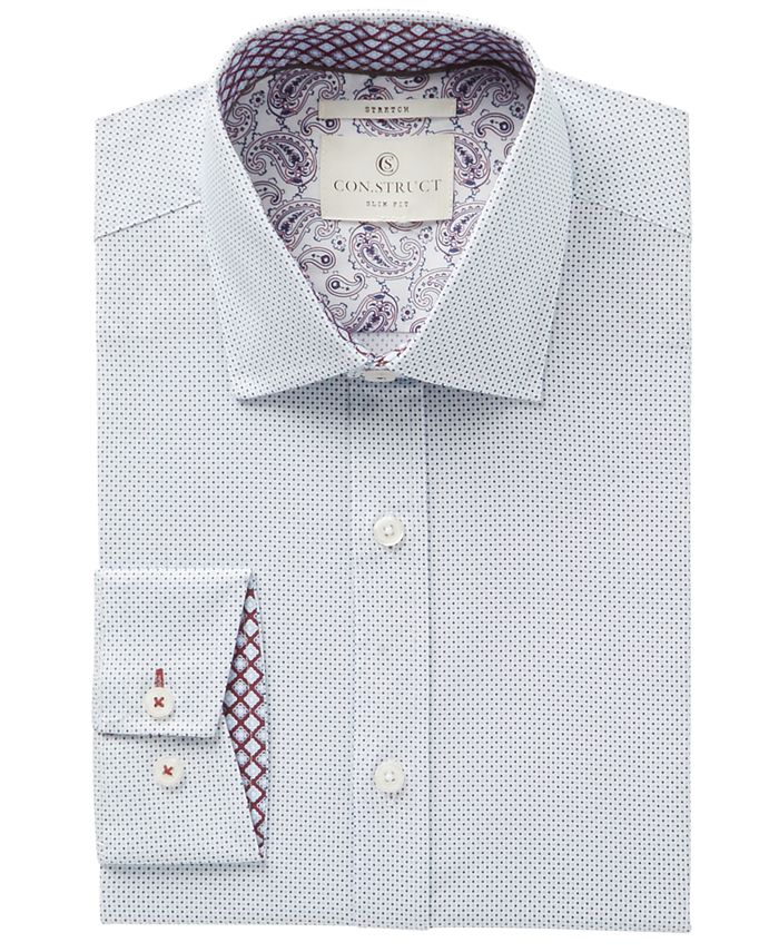 ConStruct Con.Struct Men's Slim-Fit Stretch Blue Clustered Dots Dress ...