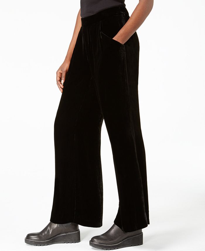 Eileen Fisher Velvet Wide-Leg Pants - Macy's Eileen Fisher Velvet Wide-Leg Pants - Macy's