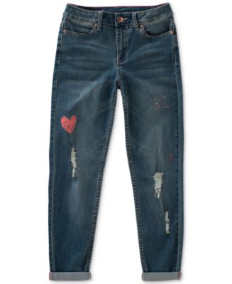 Calvin Klein Boyfriend Patch Jeans, Big Girls - Macy's