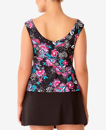 Anne Cole Plus Size That's A Wrap Printed Tankini Top - Macy's