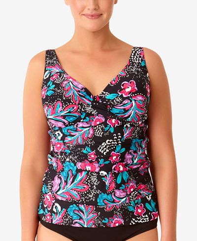Anne Cole Plus Size That's a Wrap Tankini Top - Swimwear - Plus Sizes ...
