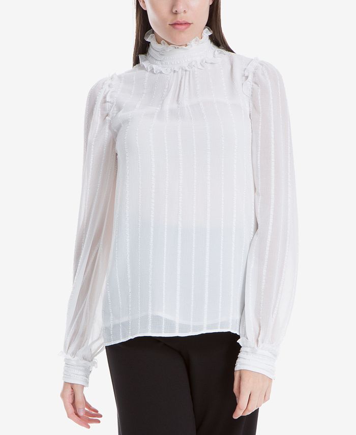 Max Studio London Textured Ruffled Top, Created for Macy's & Reviews ...