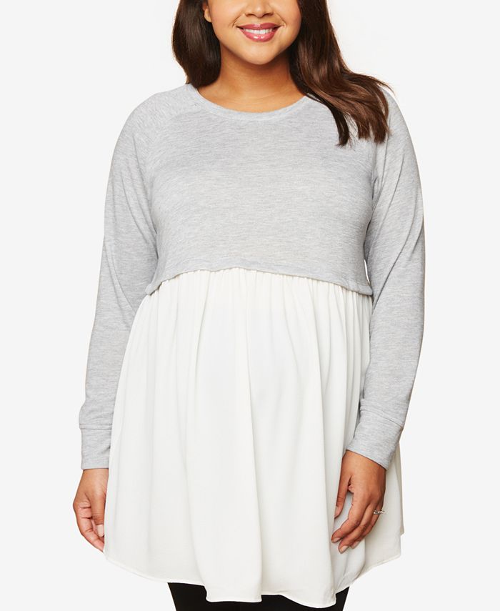 Motherhood Maternity Plus Size Layered-Look Top - Macy's