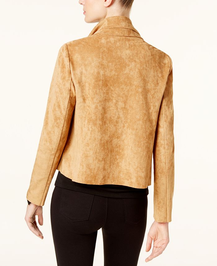 Anne Klein Asymmetrical Faux-Suede Jacket - Macy's