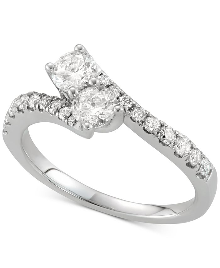 Two Souls, One Love® Diamond Two-Stone Twist Ring (7/8 ct. t.w.) in 14k ...
