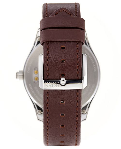 BOSS Hugo Boss Men's Digital Touch Brown Leather Strap Touchscreen ...