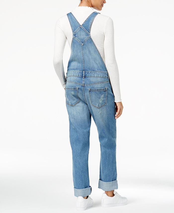 American Rag Juniors' Ripped Embroidered Denim Overalls, Created for ...