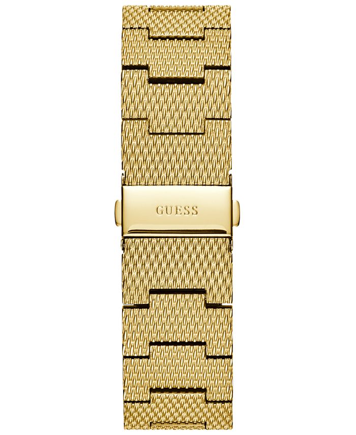 GUESS Men's Diamond-Accent Gold-Tone Stainless Steel Mesh Bracelet ...